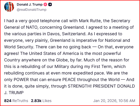 Trump says 'no going back' on Greenland after 'very good' call with ...