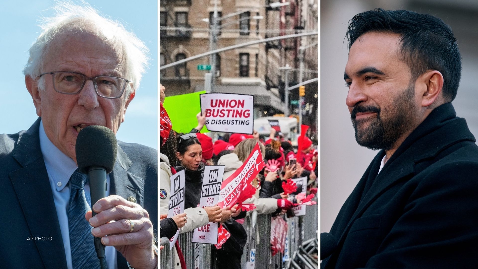 Mayor Zohran Mamdani, Sen. Bernie Sanders join picketing nurses on ...