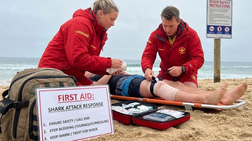The minutes after a shark bite decide everything