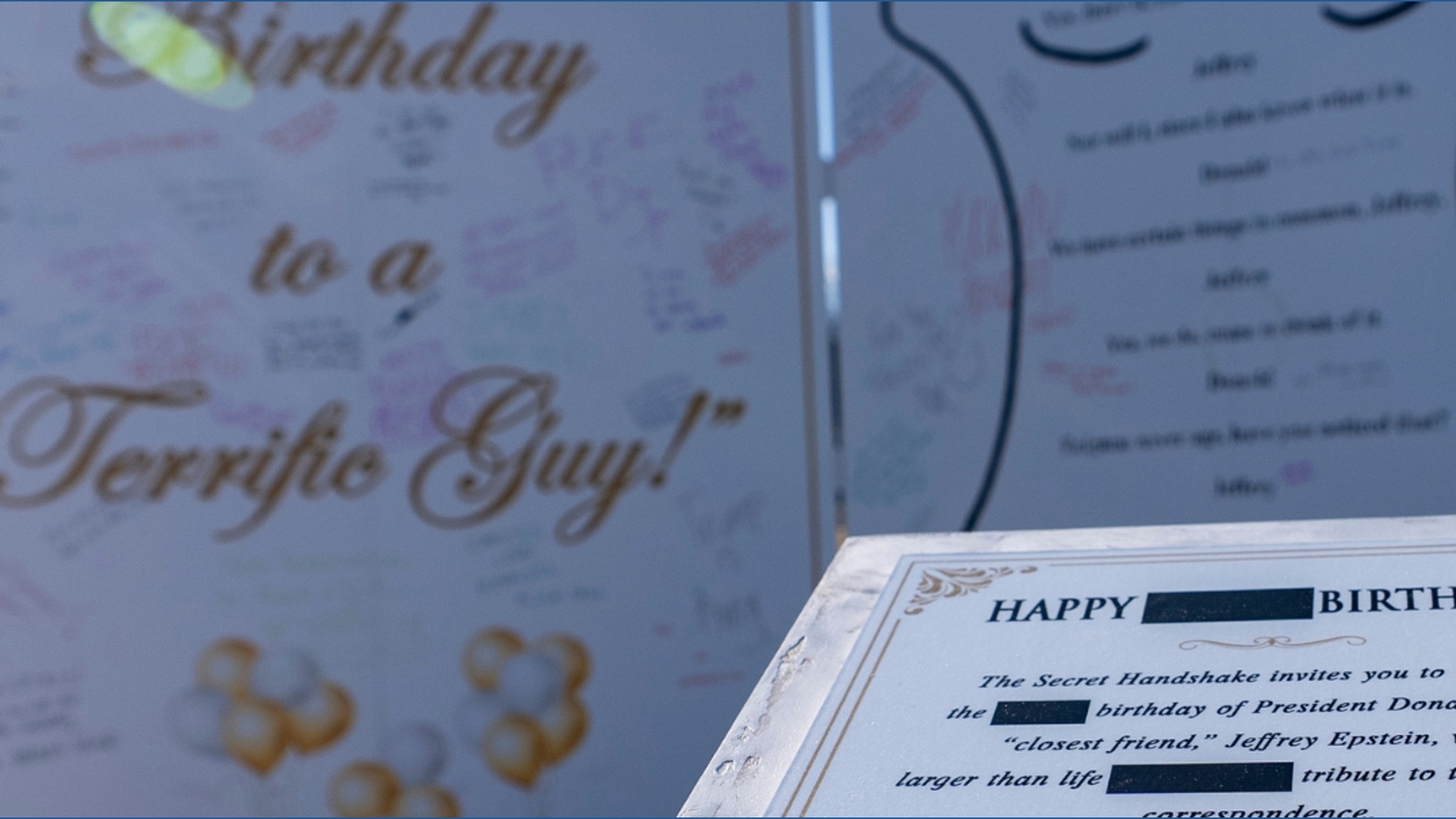 10-foot tall replica of President Trump's birthday card to Jeffrey ...