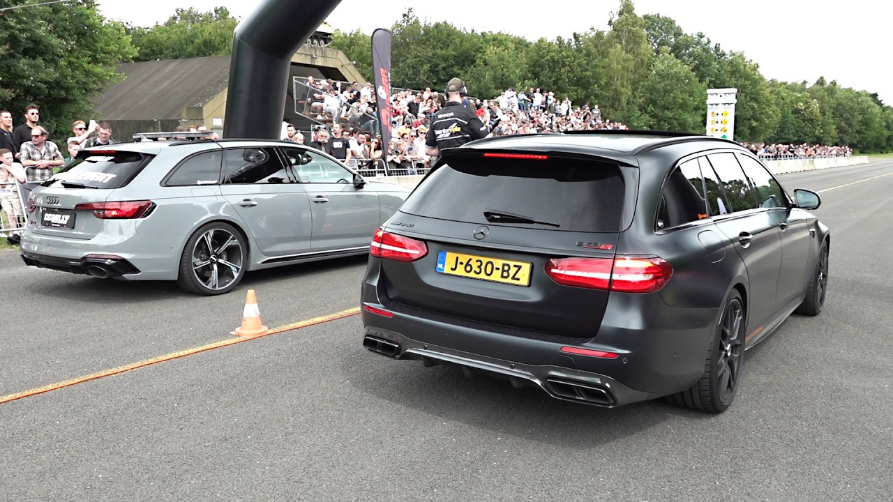 Mercedes E Class AMG vs Audi RS: Desempenho em linha reta