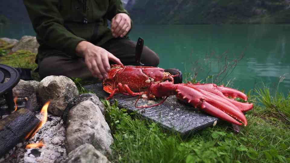 Cooking a massive lobster in rich butter