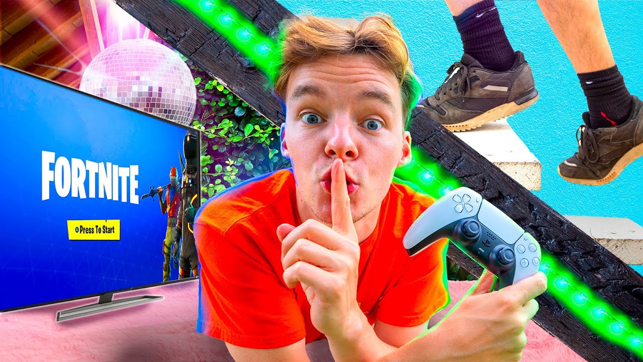 I built an epic hidden gaming room in Team RAR mansion!