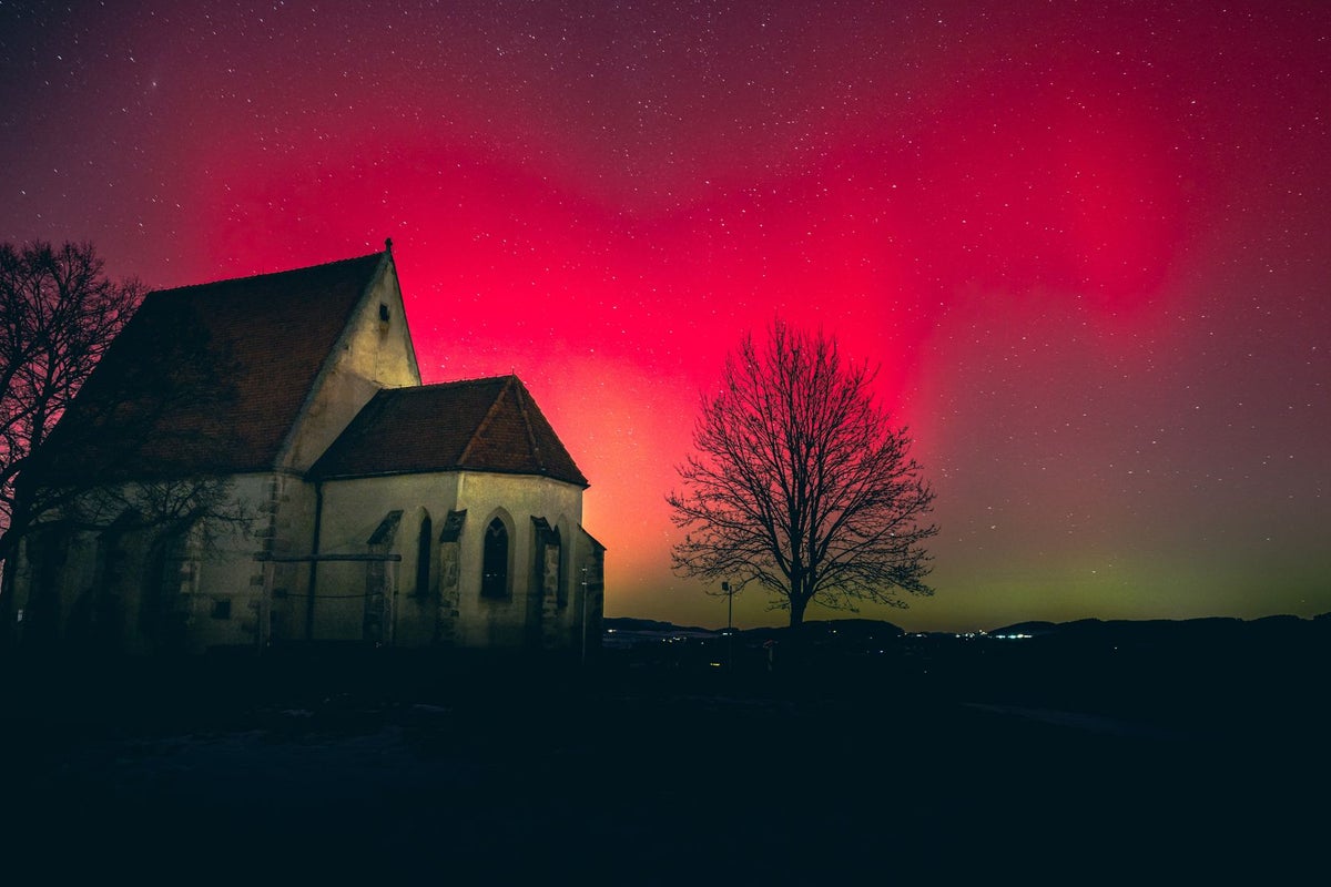 Dazzling northern lights create stunning images in skies over Europe