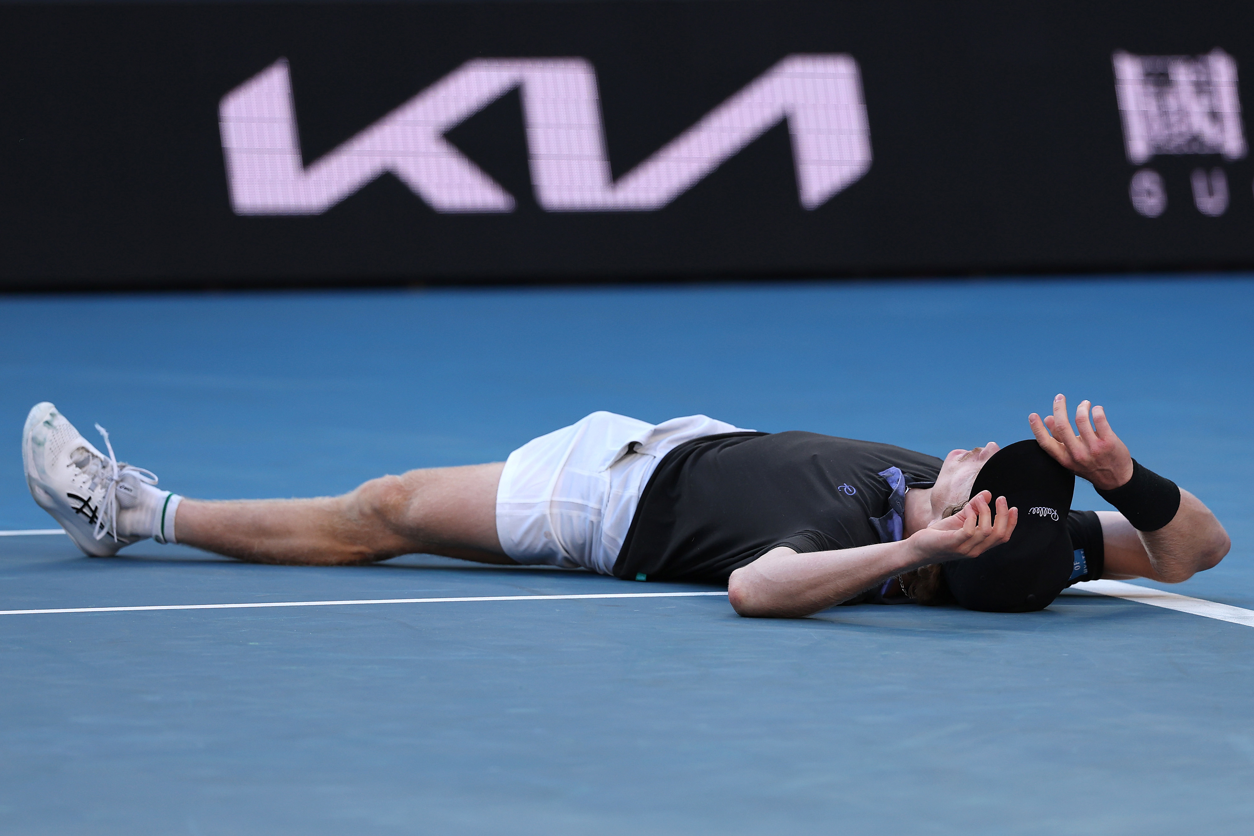 Aussie world No.182 collapses after epic win over veteran