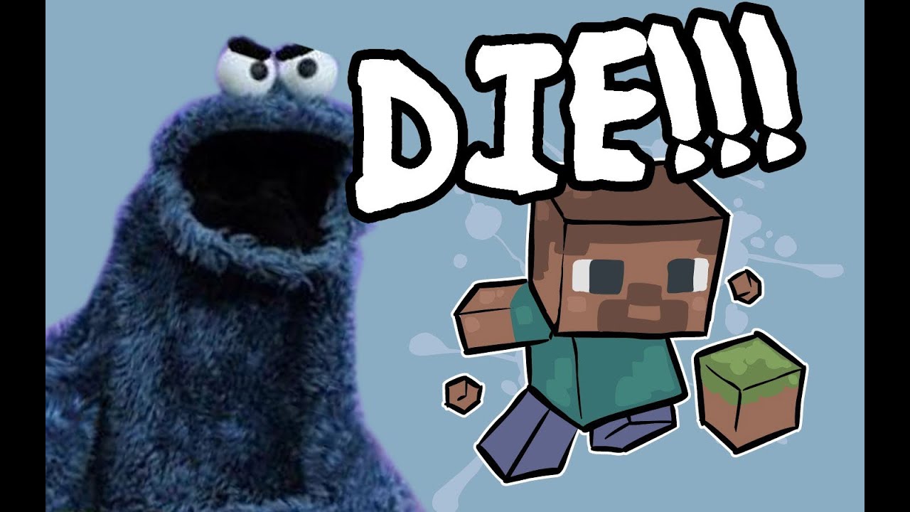Minecraft hunger games - killed by cookie monster!