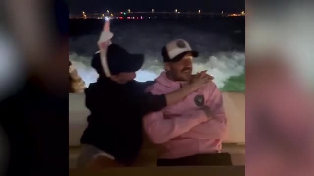 The Beckhams recreate viral documentary dance on speedboat in Miami