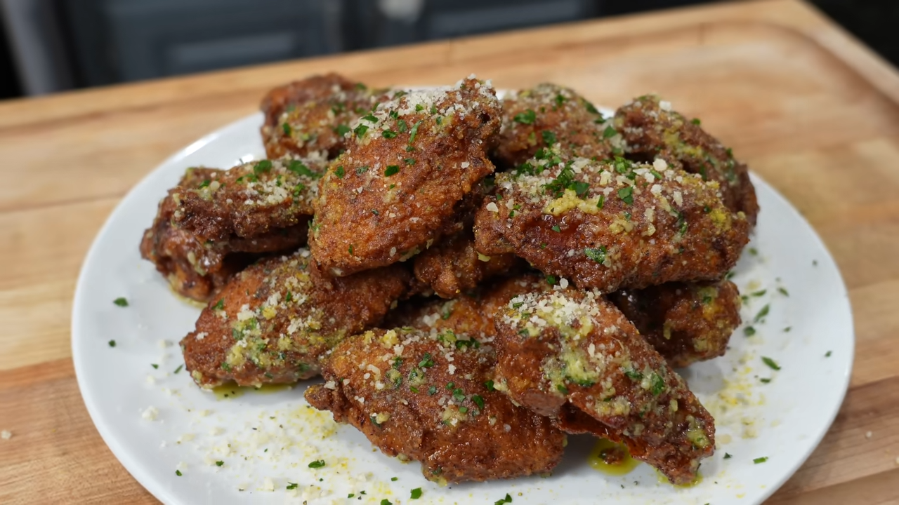 The crunch happens first – garlic Parmesan wings done right