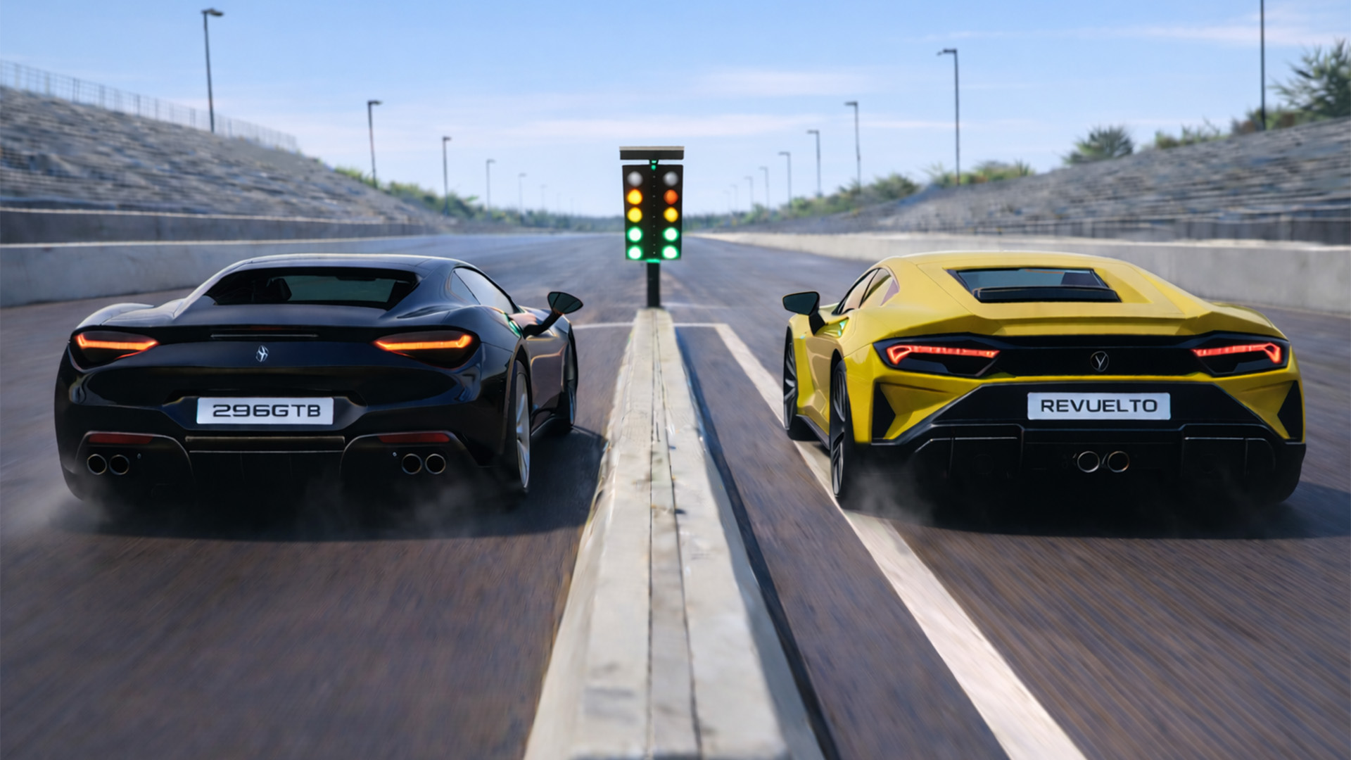 Lamborghini Revuelto vs Ferrari 296 GTB drag race
