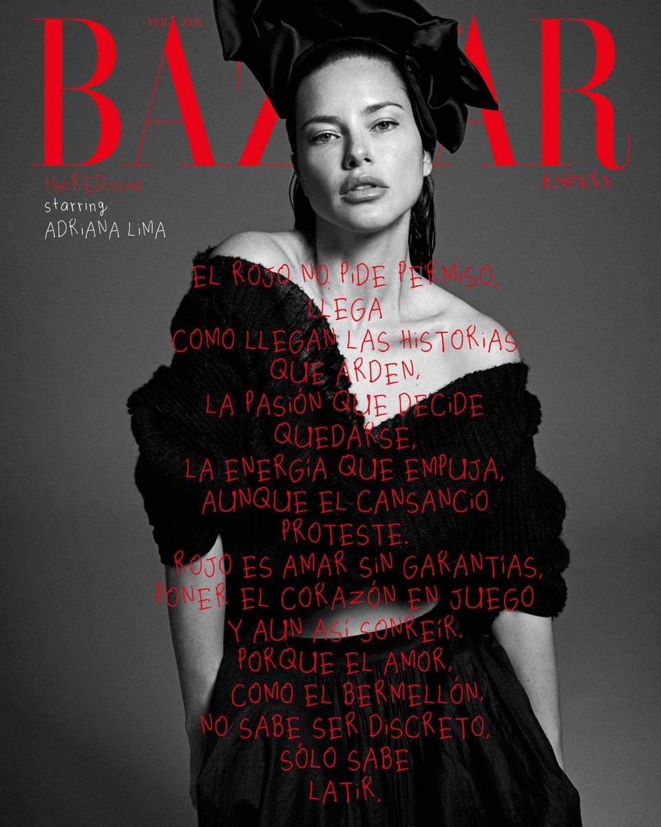 Adriana Lima, protagonista del número de febrero de Harper's Bazaar