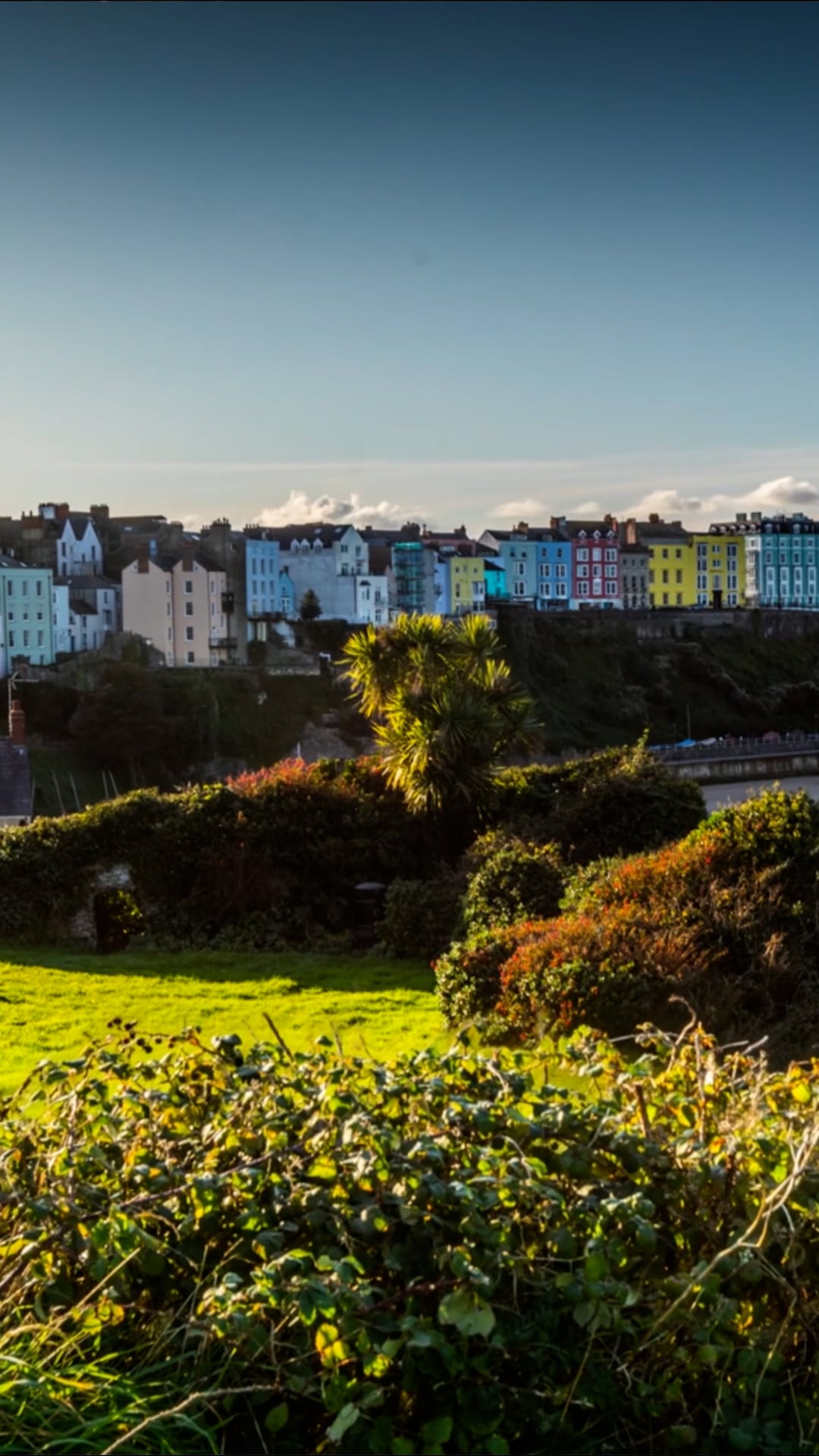 Discover Tenby: Aerial views of a colorful Welsh coastal town