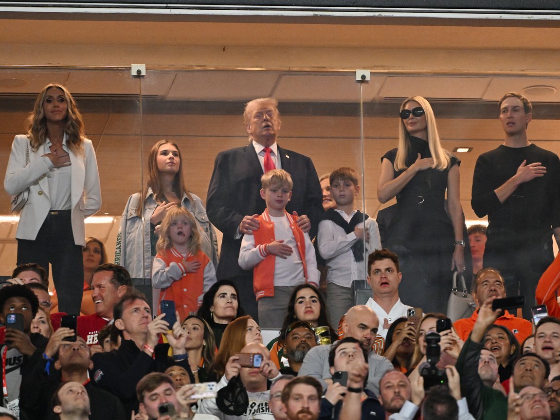 Before Davos Summit: Donald Trump relaxes with family at football game