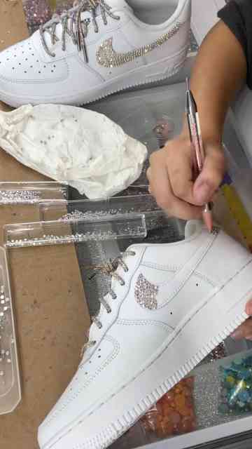Custom rhinestone Air Force 1 handcrafted bling design