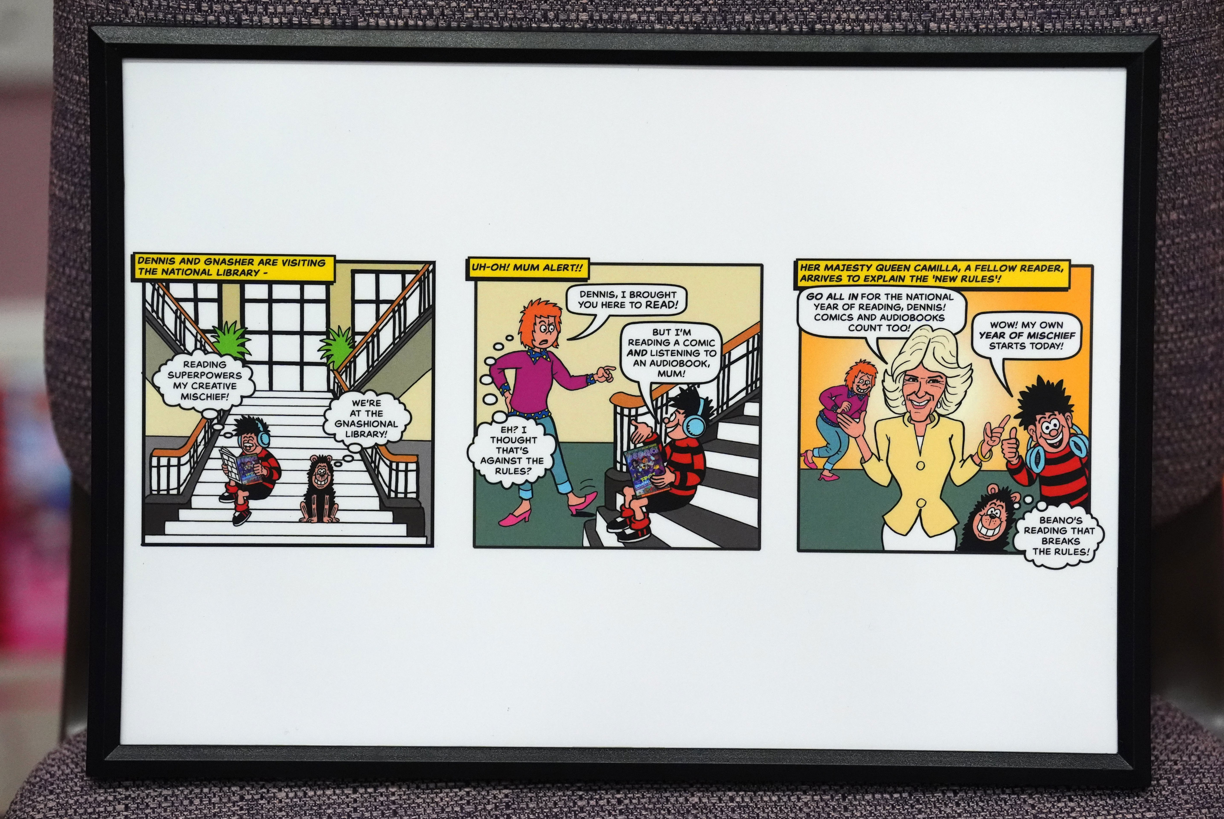 Komiks zamiast korony. Królowa Kamila w świecie Dennisa Rozrabiaki