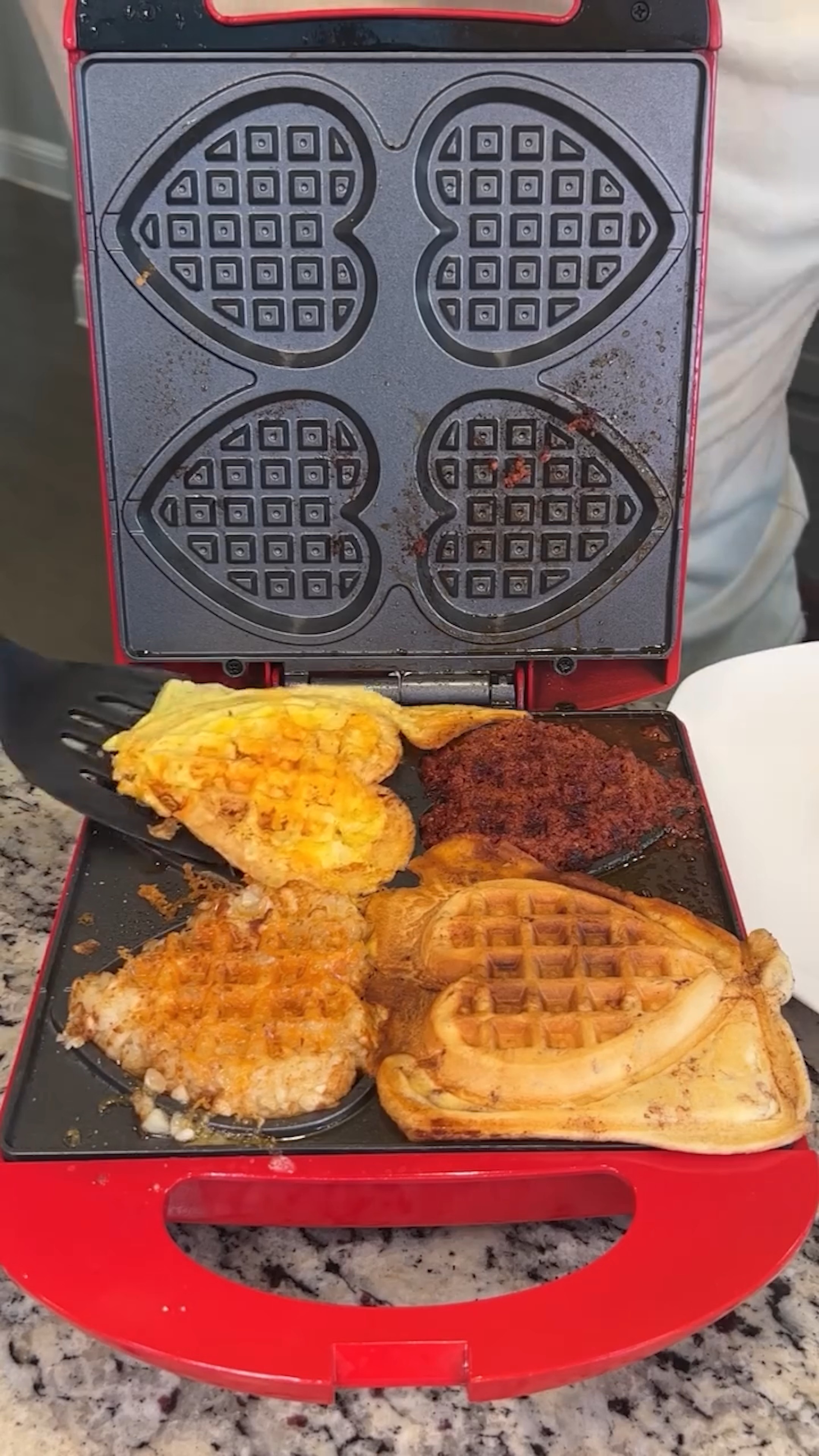 Southwest waffle iron breakfast