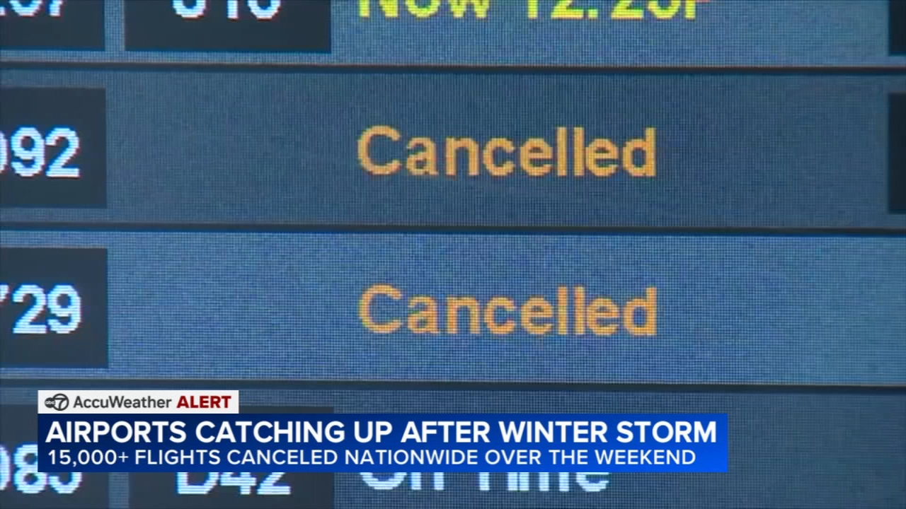 Chicago weather: Bitter cold remains after weekend snow storm; airports ...