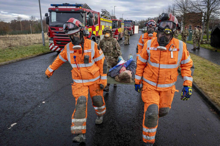 Stark scenes show British Army preparing for a disaster
