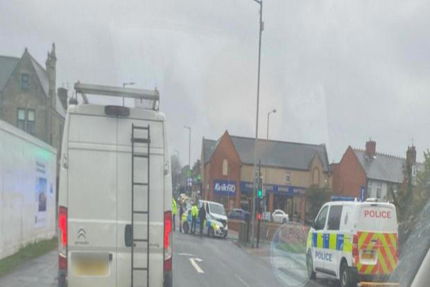 Police car involved in crash with van on main road in Bishop Auckland