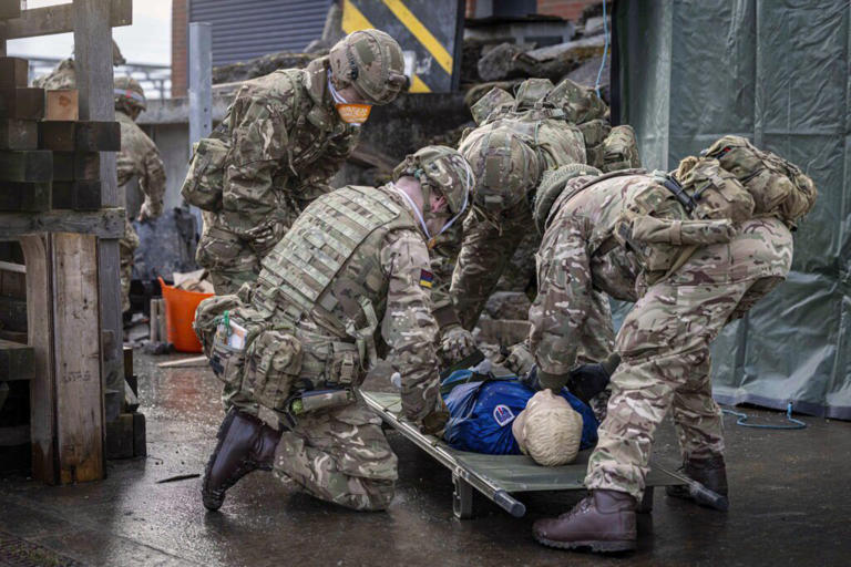 Stark scenes show British Army preparing for a disaster