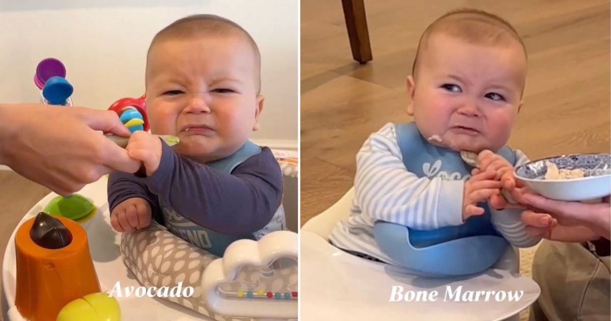 Video: Baby's expression says it all when he doesn't like a food