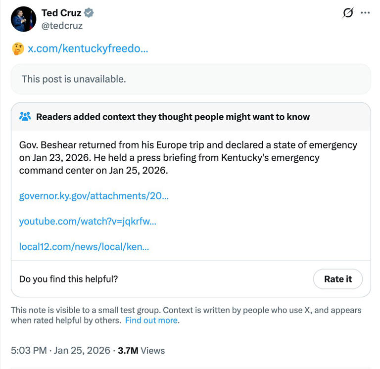 Dem roasts Ted Cruz for falling for fake storm post