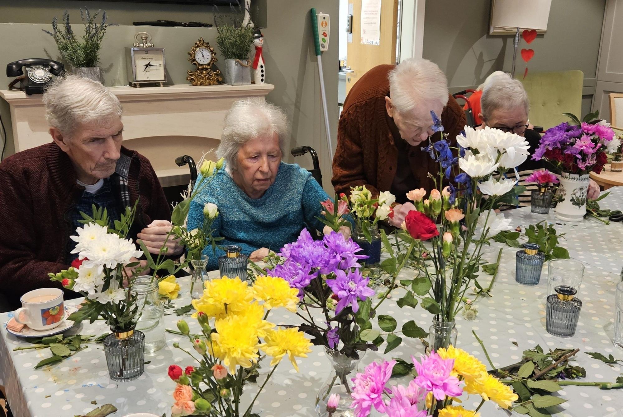 Residents at East Grinstead care home brighten up a rainy morning with ...