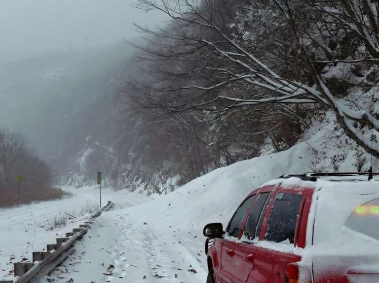 Photo: Avalanche closes PA road during snowstorm