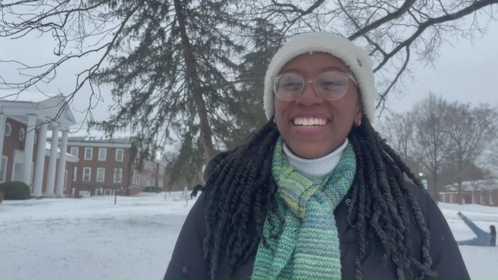 Greensboro College students have a hay day in the snow!