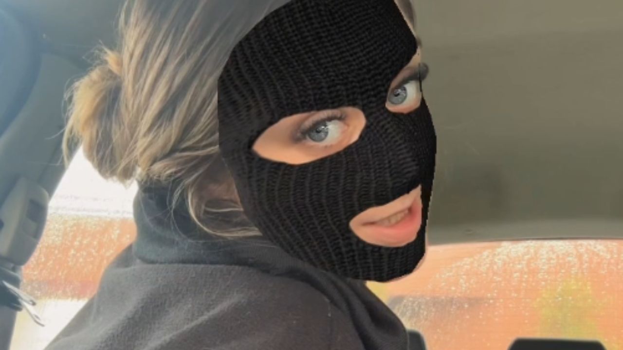 Woman gets surprised by a sudden seat recoil while filming a simple ...