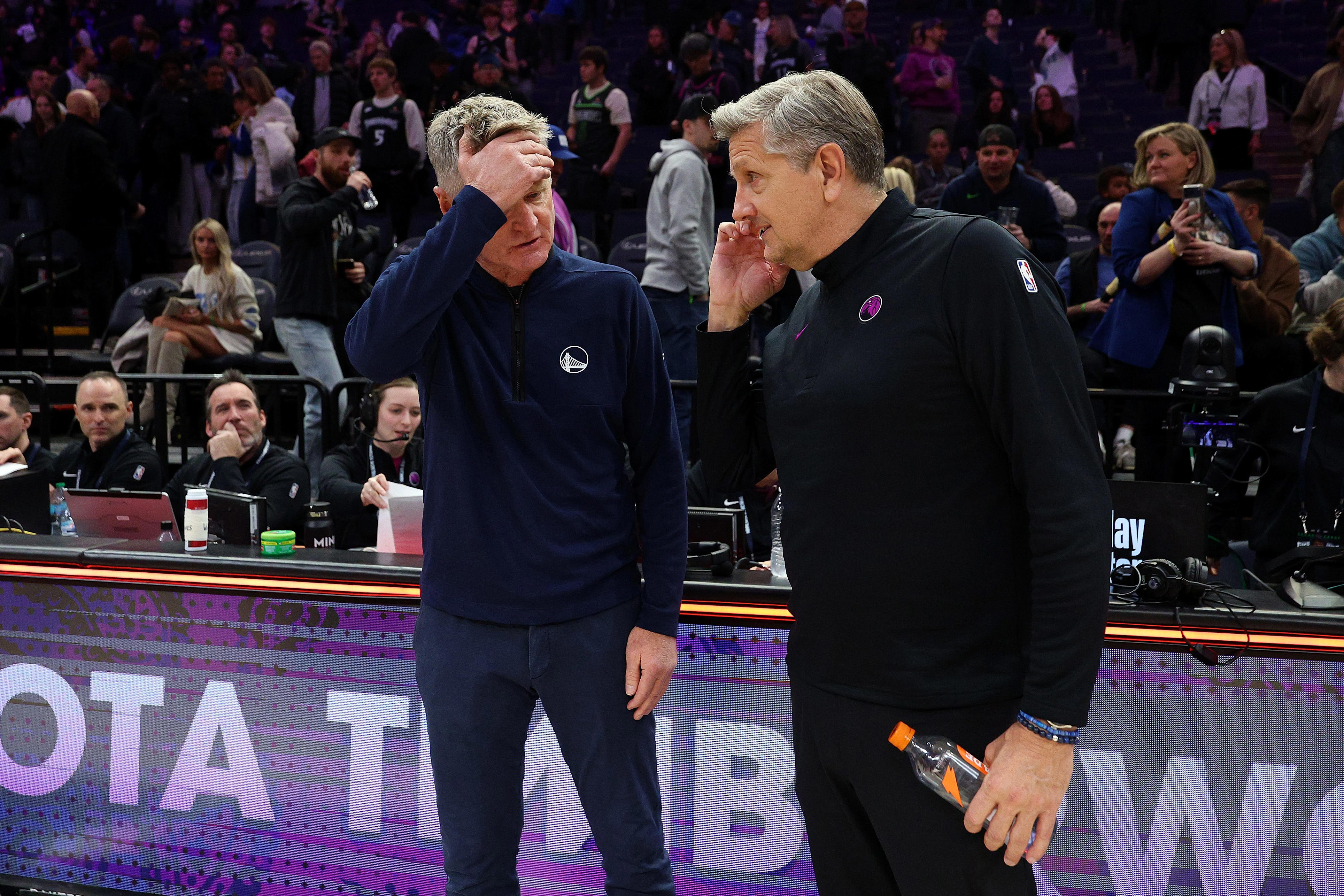 Coaches, players reflect on 'bizarre, sad' vibe as Warriors rout Wolves