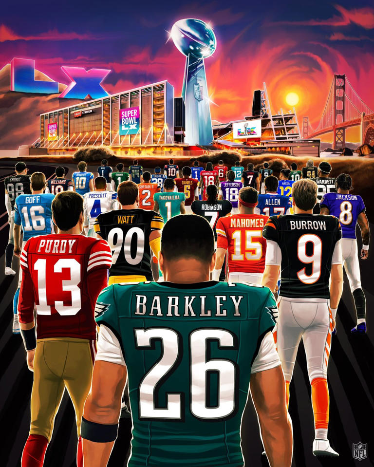 NFL’s Super Bowl 2026 graphic goes viral over curious Sam Darnold and ...