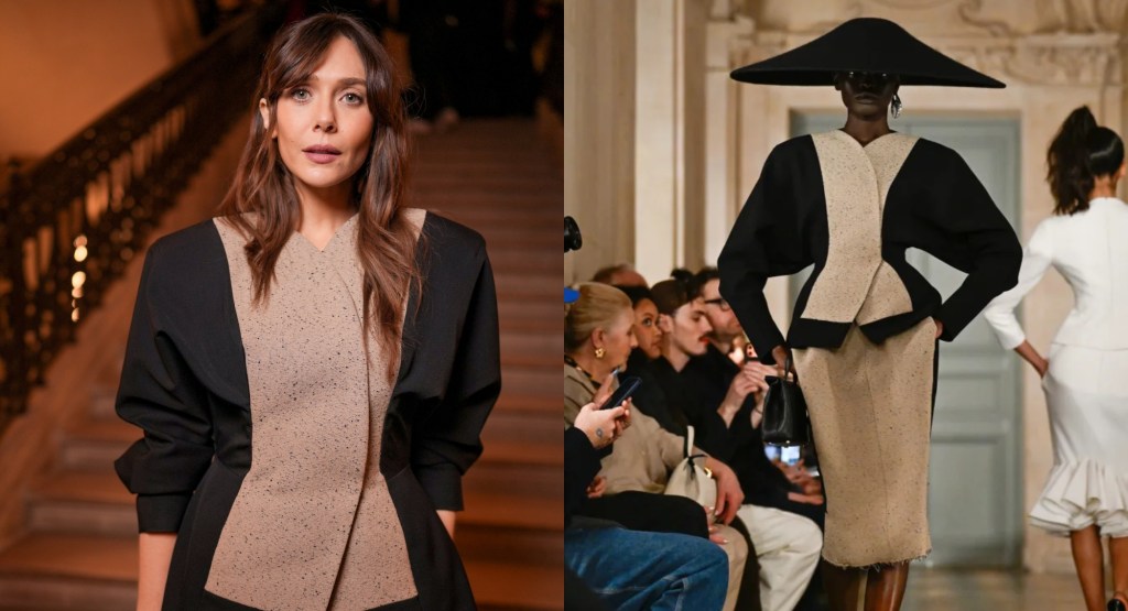 Elizabeth Olsen revives ‘80s power dressing in Jacquemus