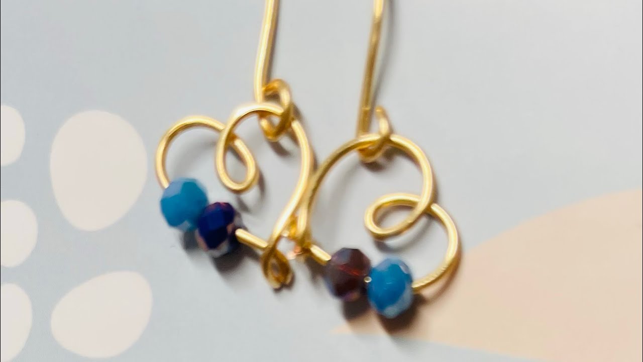 Wire heart earrings tutorial | DIY handmade jewelry
