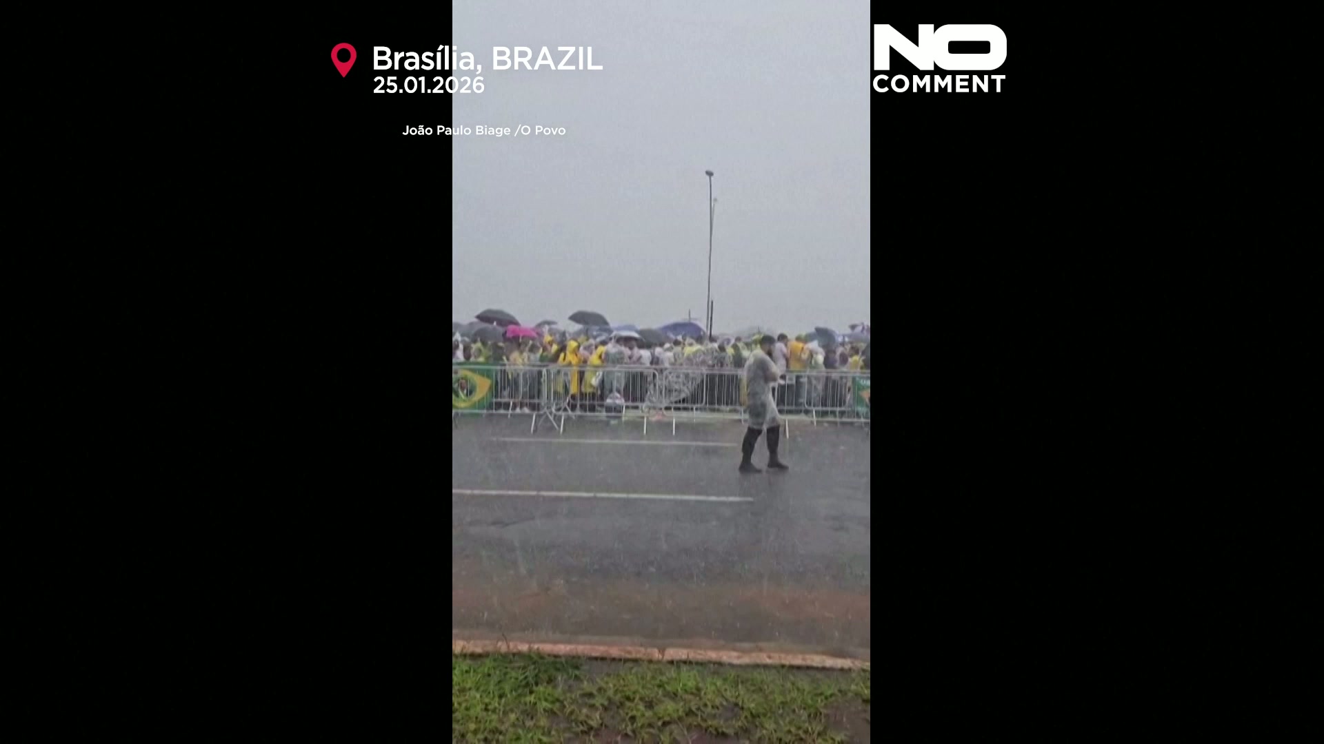 Video shows moment lighting strikes Bolsonaro supporters in Brazil