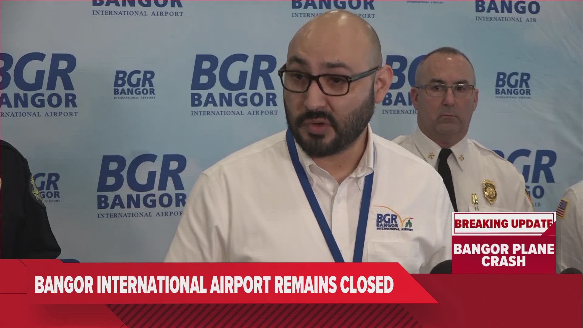 Live: Bangor Airport director gives update after takeoff crash