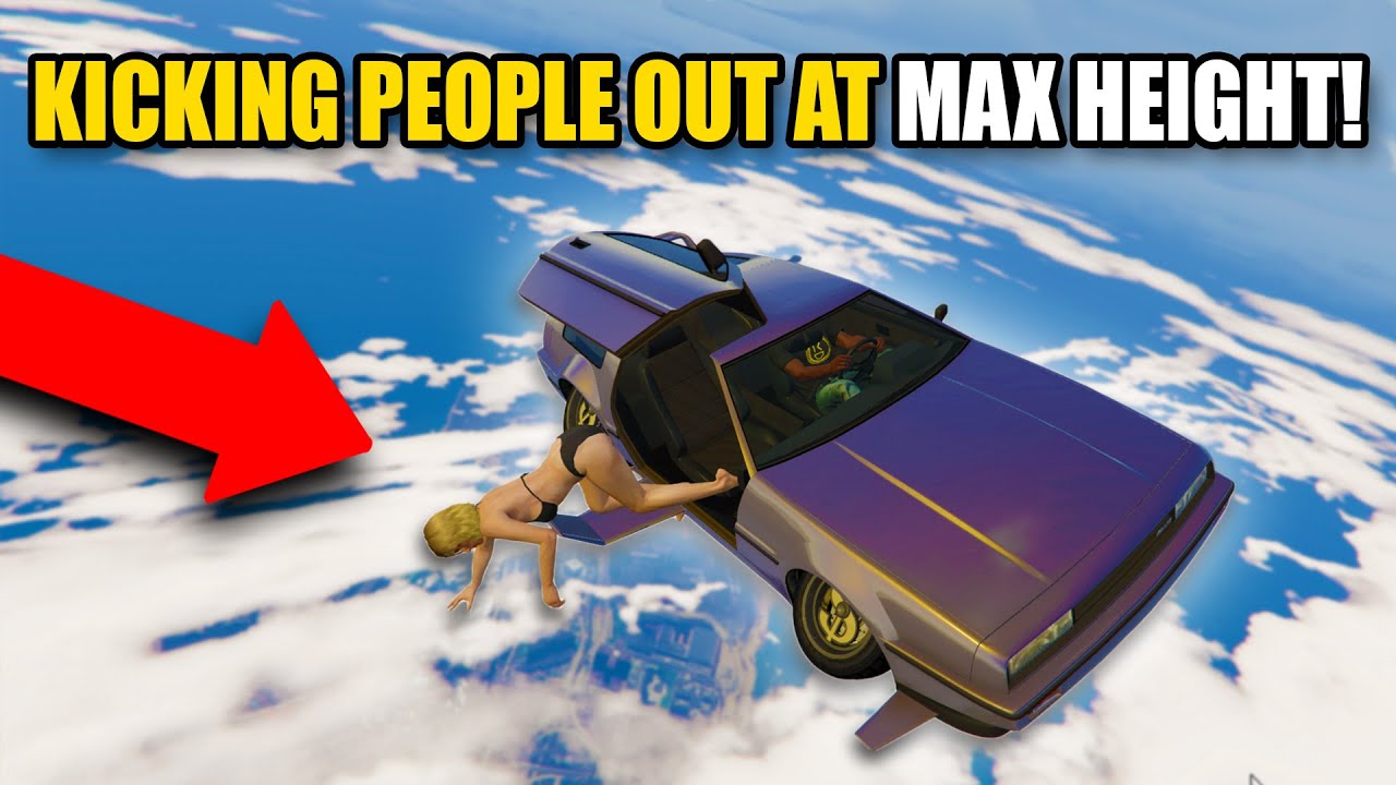 Kicking people out of my car at max height | GTA 5 thug life #409