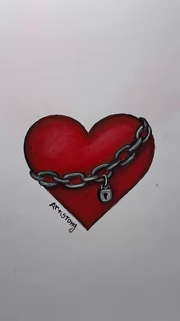 Learn how to draw a unique chained heart