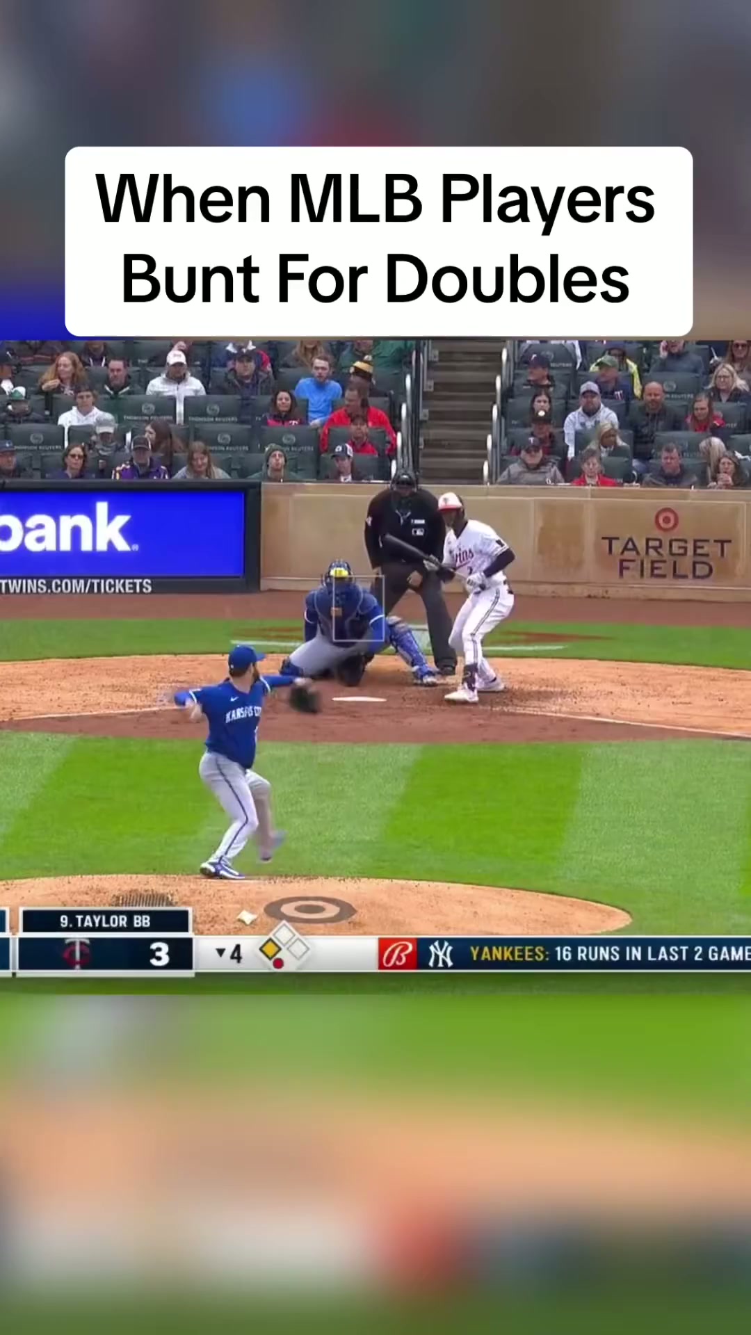 Imagine getting an extra base hit…on a bunt 💀 #M#MLBb#baseballm#mlbti...