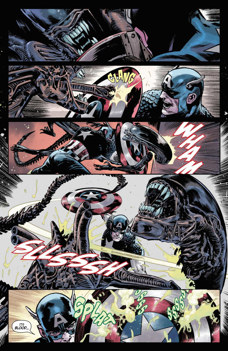 Can Captain America's shield resist Xenomorph acid?