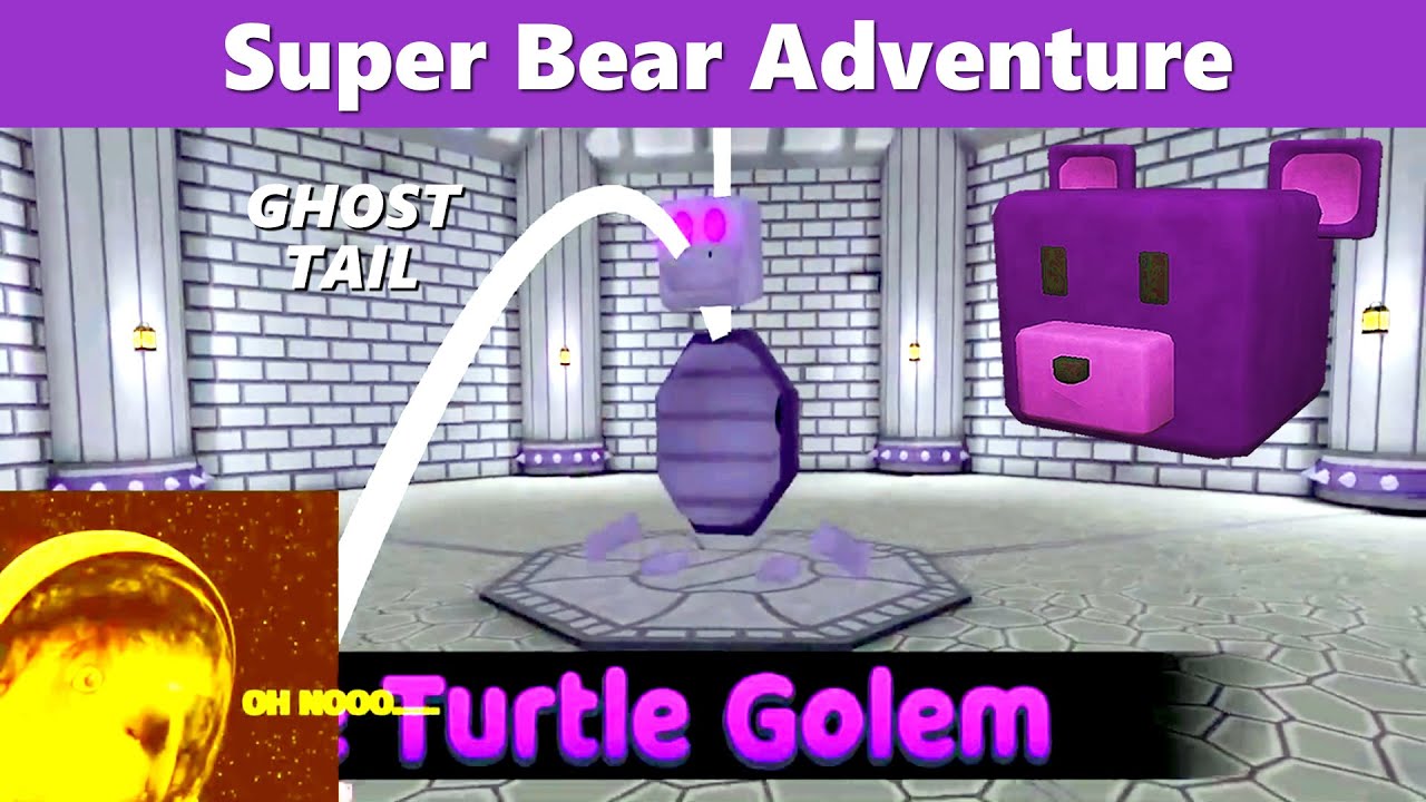 SBA cosmic super bear ghost tail vs turtle golem boss fight | Super ...