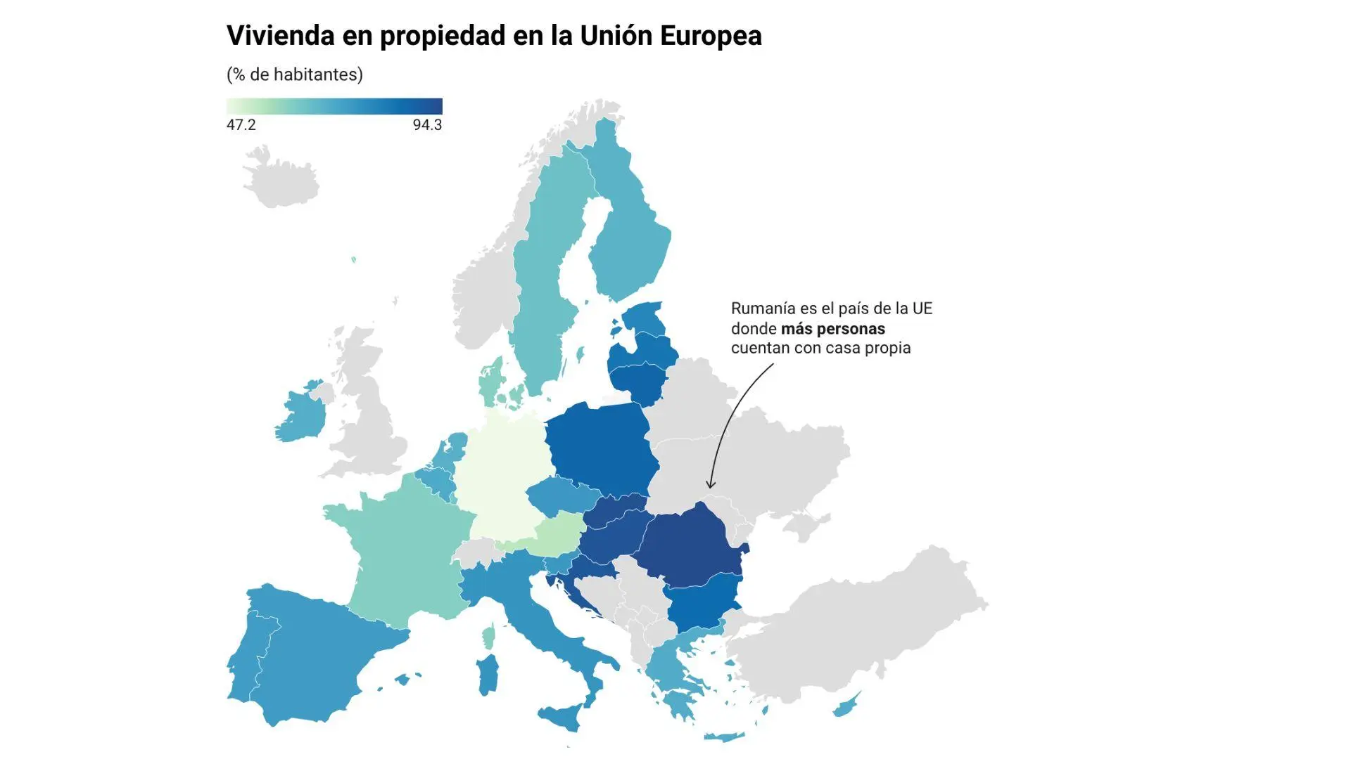 Mapa de la vivienda en Europa: los países con más propietarios y dónde ...