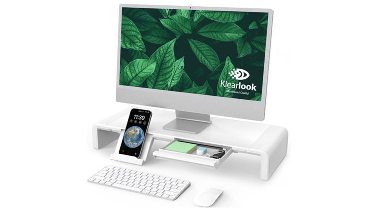 Say goodbye to ugly desk clutter with this minimalist monitor stand