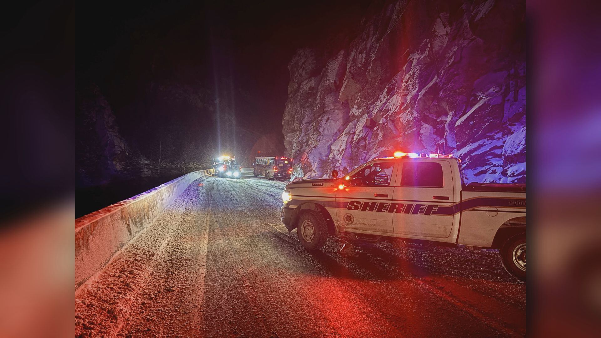 City bus gets stuck on snowy road near Boulder