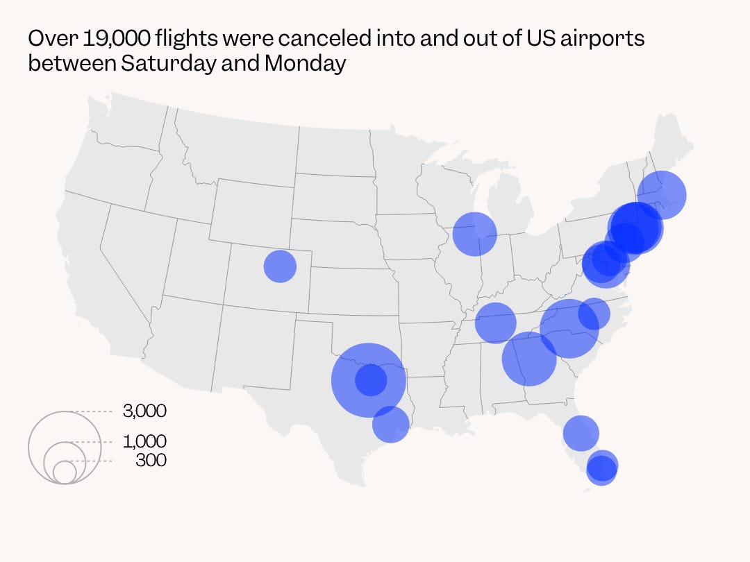 Mapped: 19,000 US flights canceled due to the huge winter storm ...