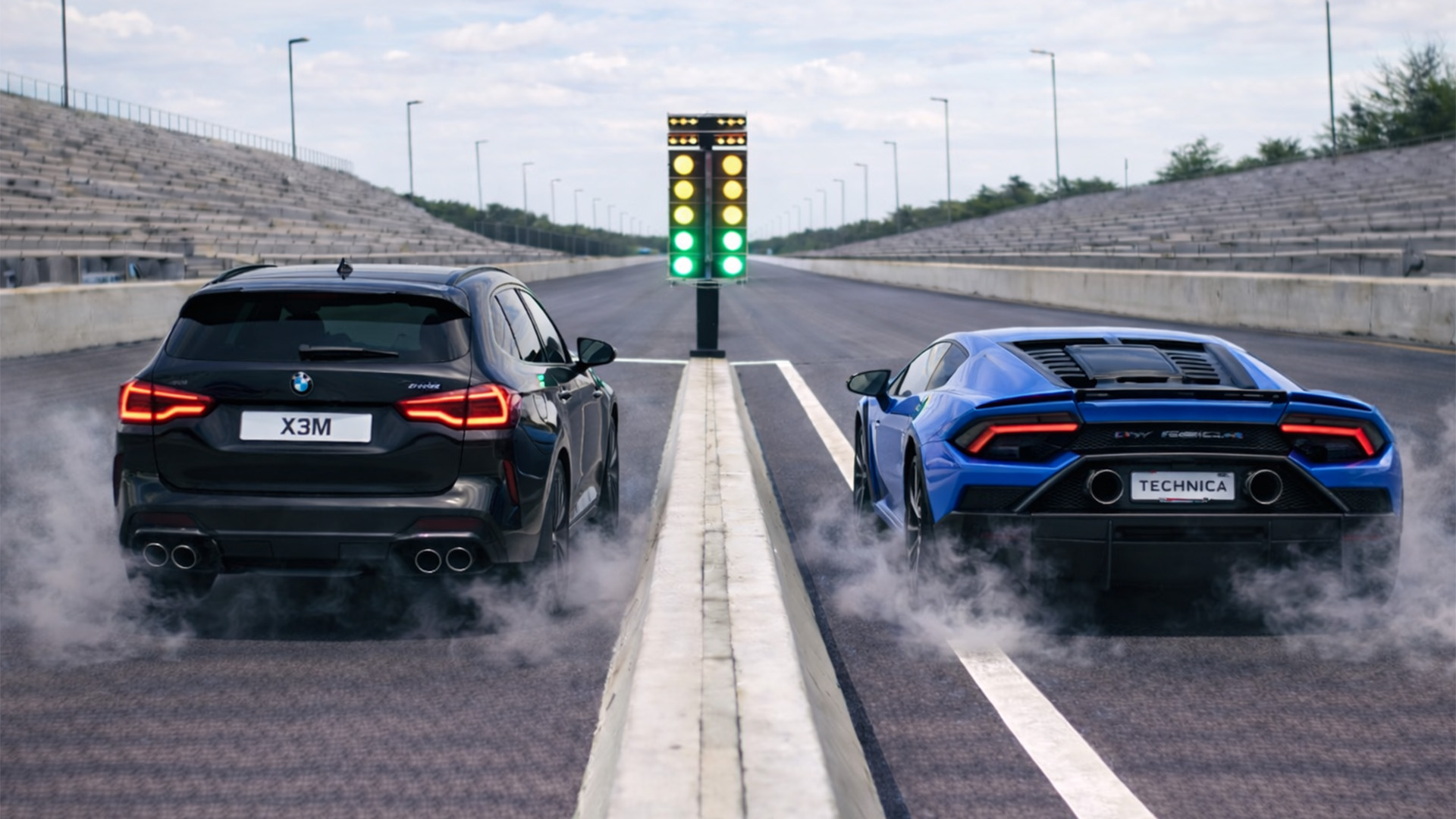 700+ HP BMW X3M vs Huracan Tecnica drag race