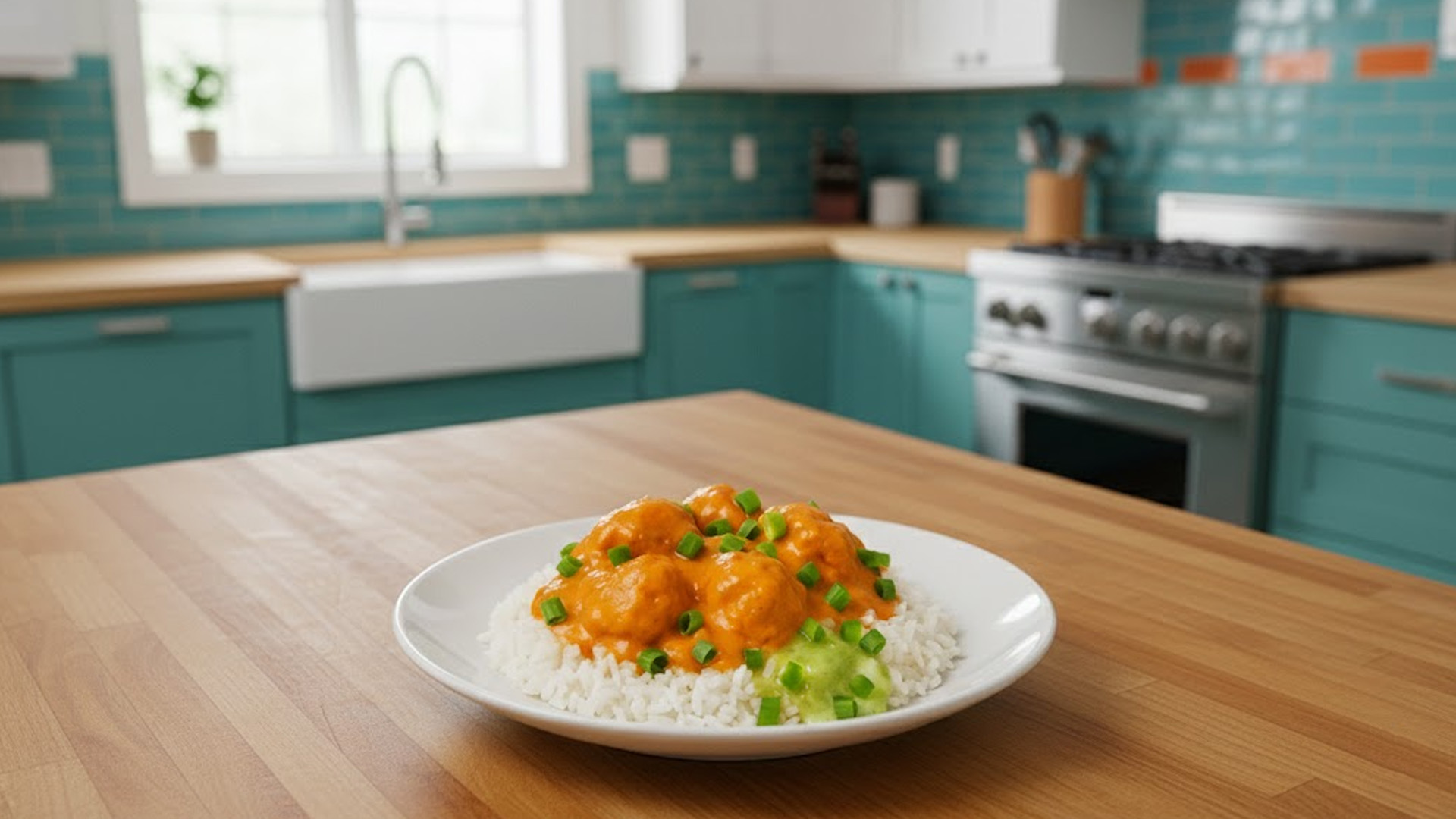 How to make creamy chicken curry rice