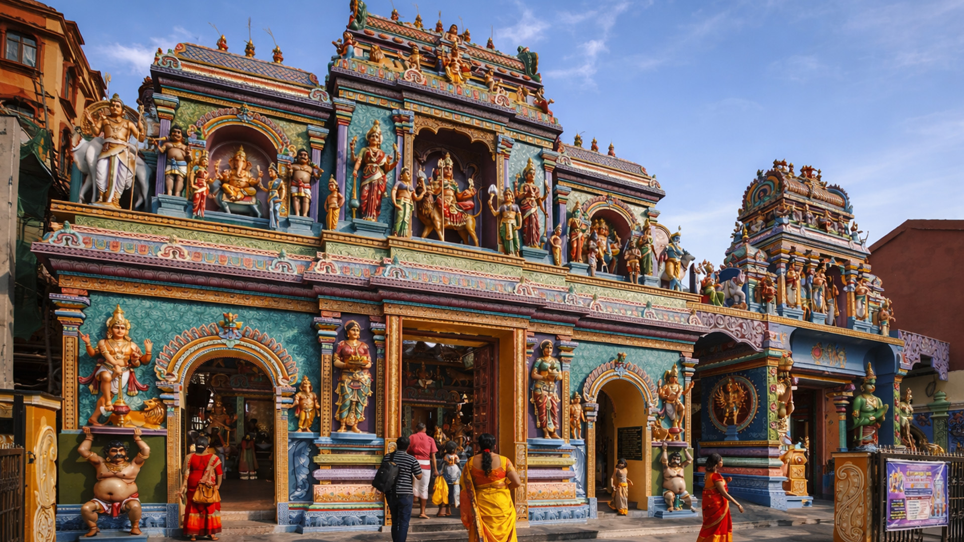 Colorful Hindu temple in Singapore