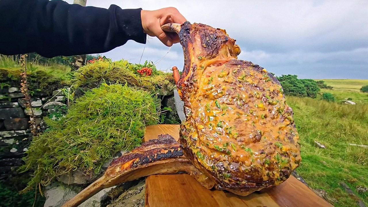 Preparing the ultimate tomahawk ribeye steak