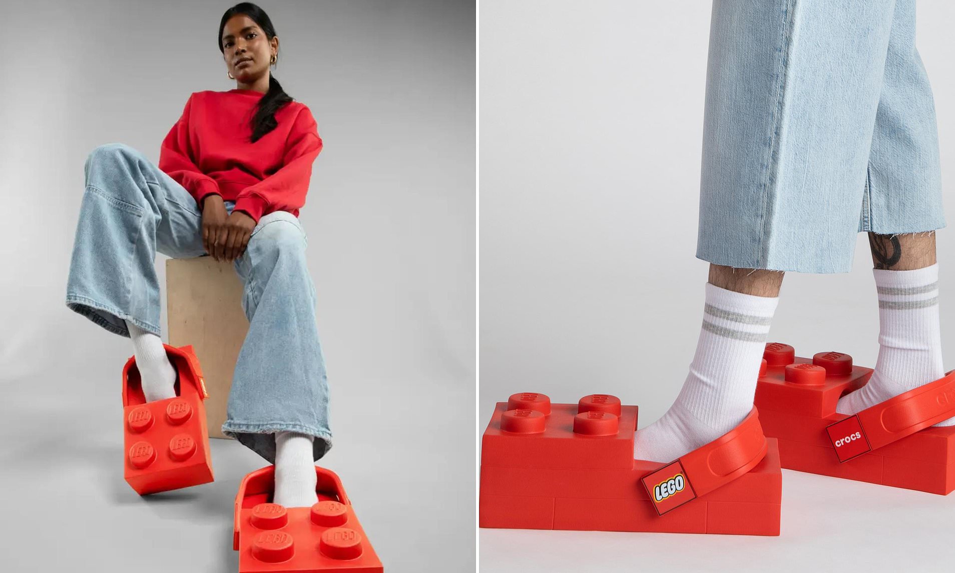 New Croc on the block! Lego releases giant brick-shaped clogs for £199