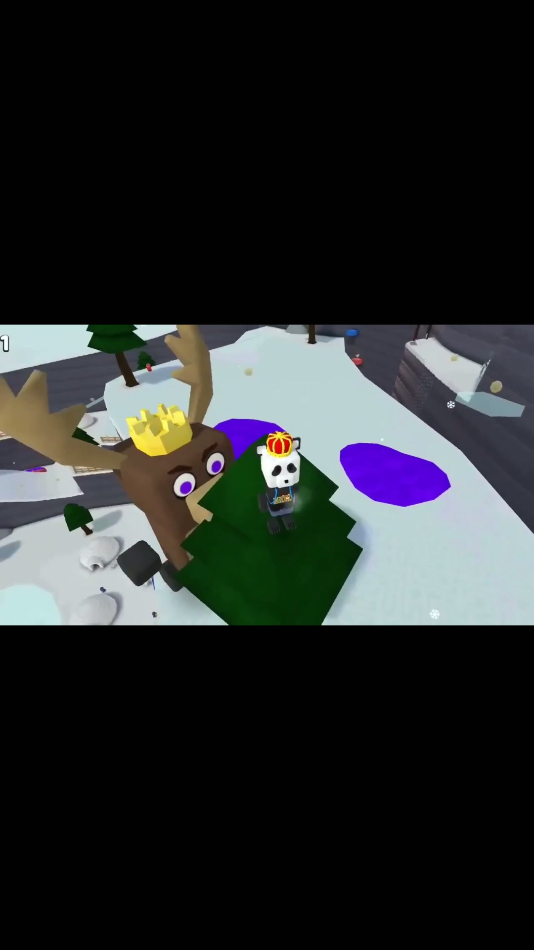 Super Bear Adventure 🐻 vs deer on the frozen mountains ️ #shorts